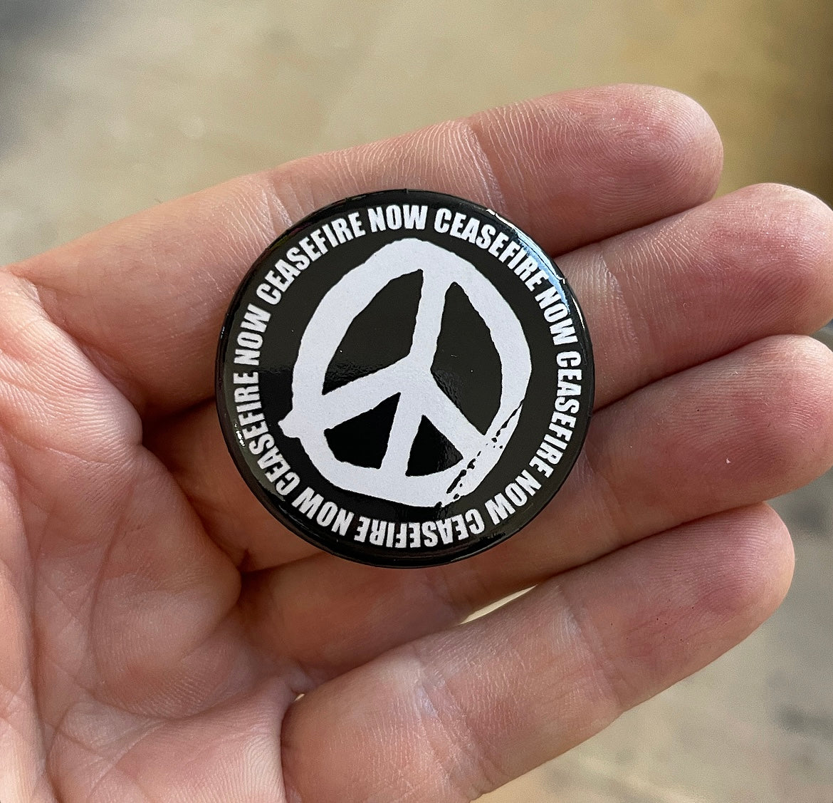 CEASEFIRE NOW BADGE